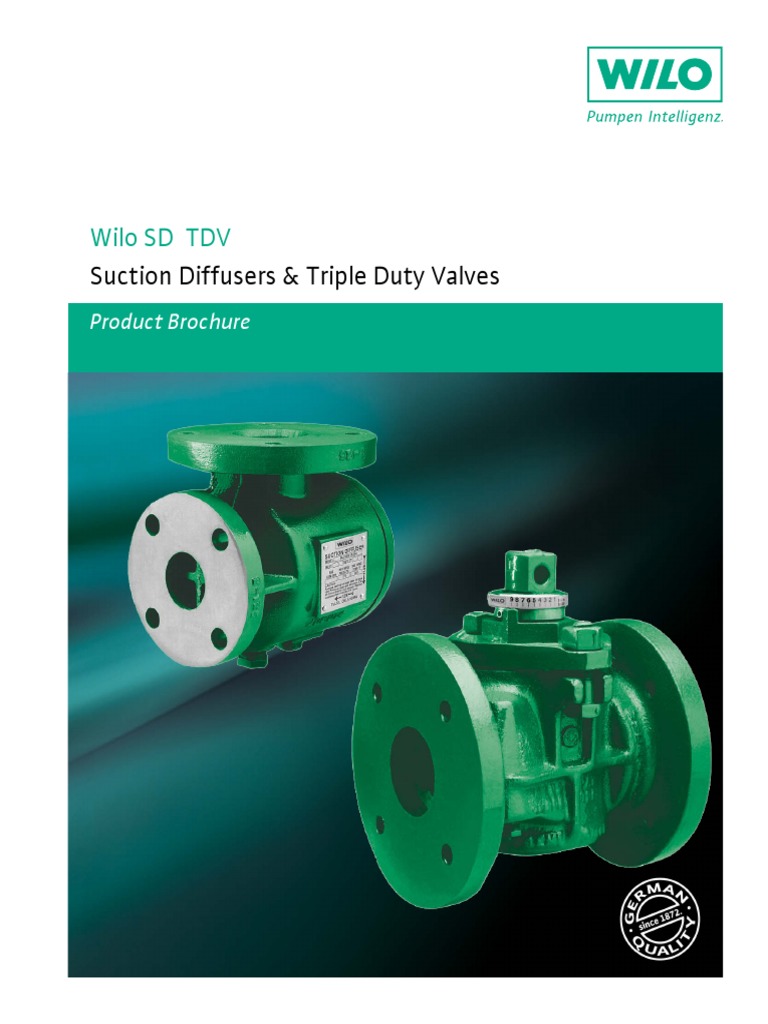 Wilo SD TDV: Suction Diffusers & Triple Duty Valves | PDF | Valve ...