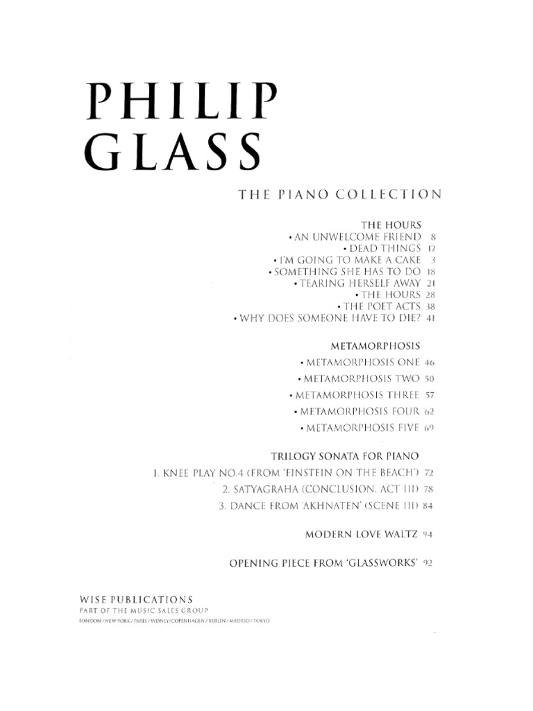 Philip Glass The Piano Collection | PDF