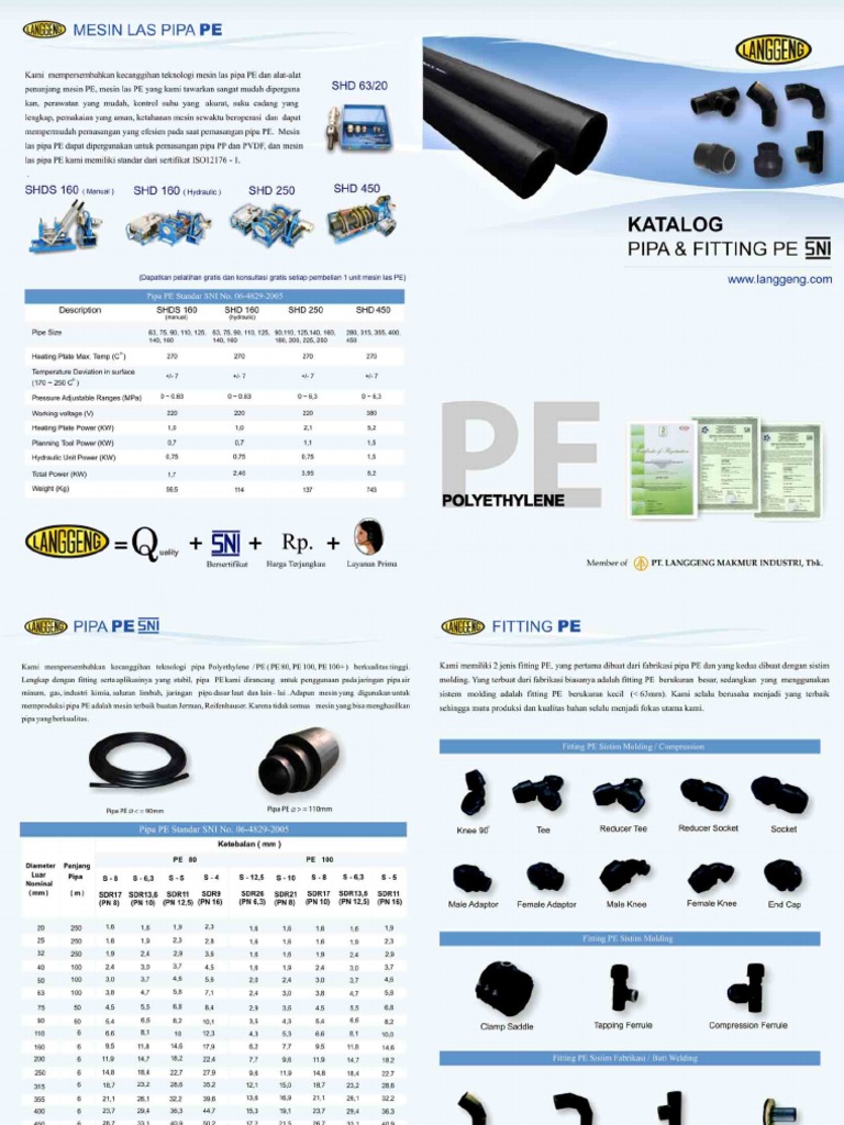 Katalog Pipa Hdpe Langgeng | PDF