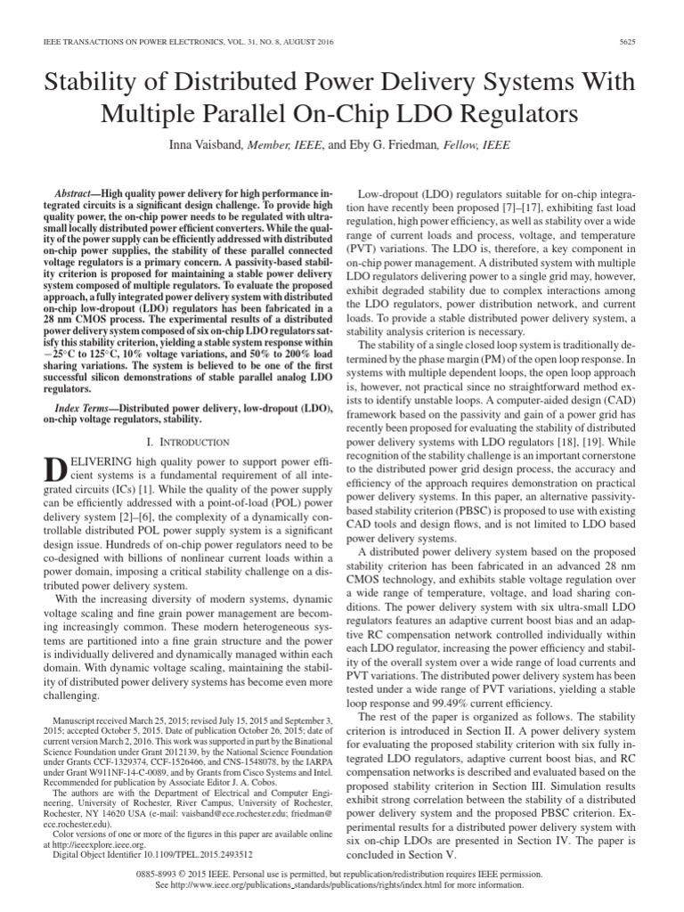 Stability of Distributed Power Delivery Systems With Multiple Parallel ...