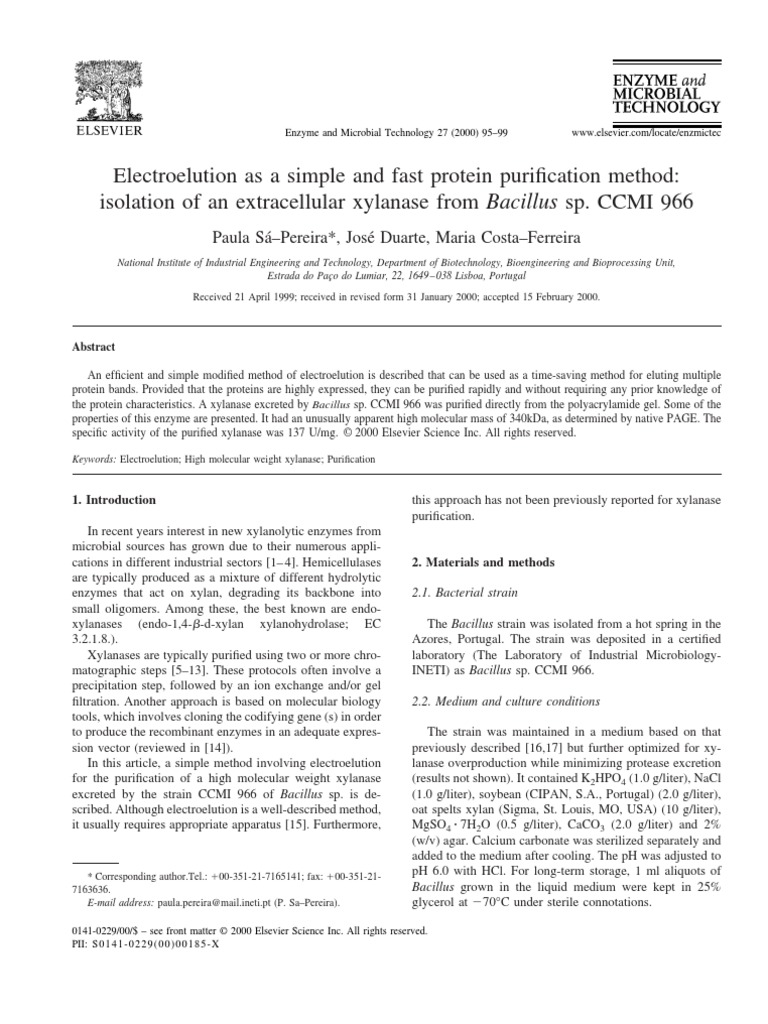 Electroelution | PDF | Gel Electrophoresis | Protein Purification