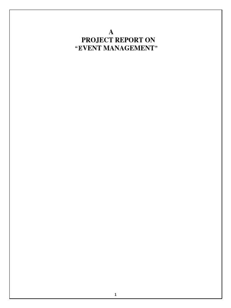 A Project Report On "Event Management" | PDF | Php | Feasibility Study