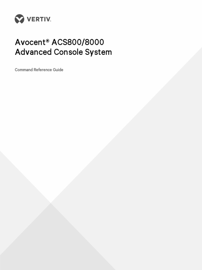 Avocent Acs 800acs 8000 Advanced Console System Command Reference Guide | PDF | Command Line ...