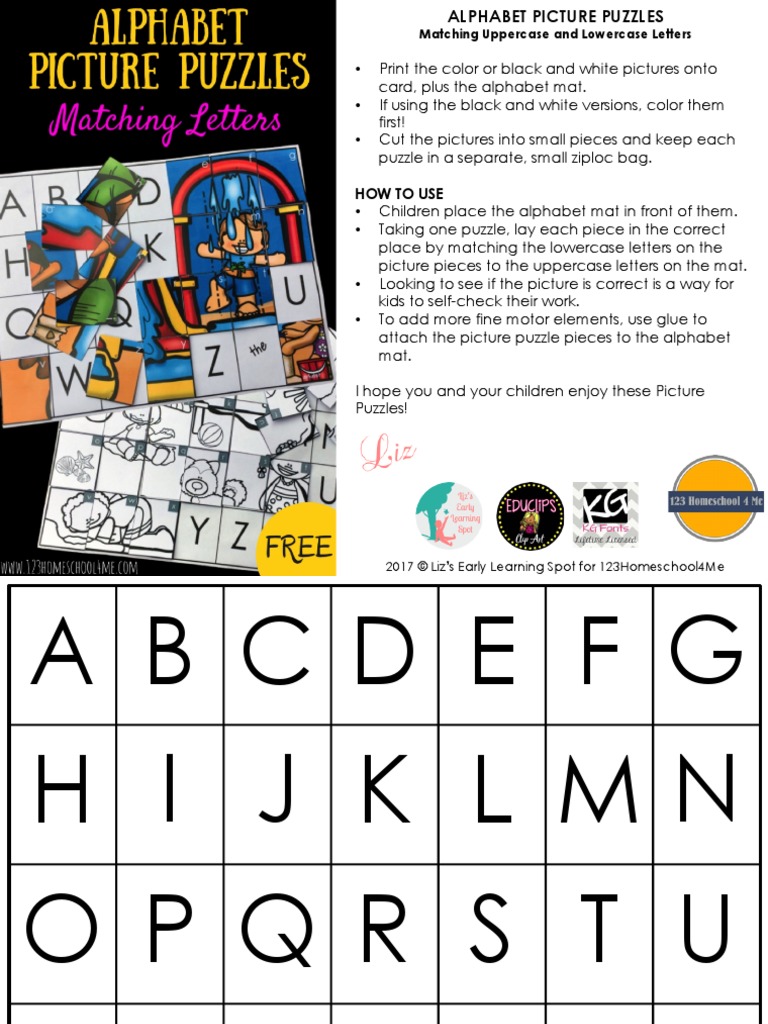 Alphabet Picture Puzzles | PDF | Collation | Orthography