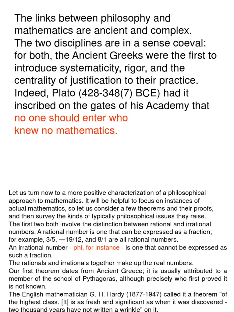 No One Should Enter Who Knew No Mathematics | PDF | Gottlob Frege | Logic