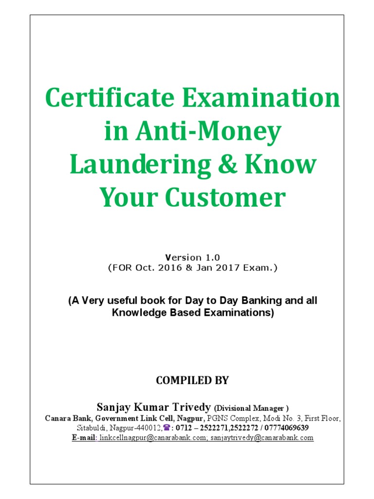 Certificate Examination in Anti-Money Laundering & Know Your Customer ...