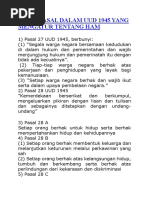 Isi Pasal 27-31 UUD 1945 | PDF
