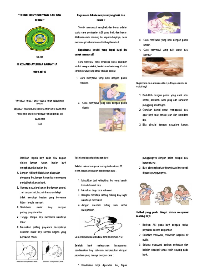 Leaflet Teknik Menyusui Yang Baik Dan Benar | PDF