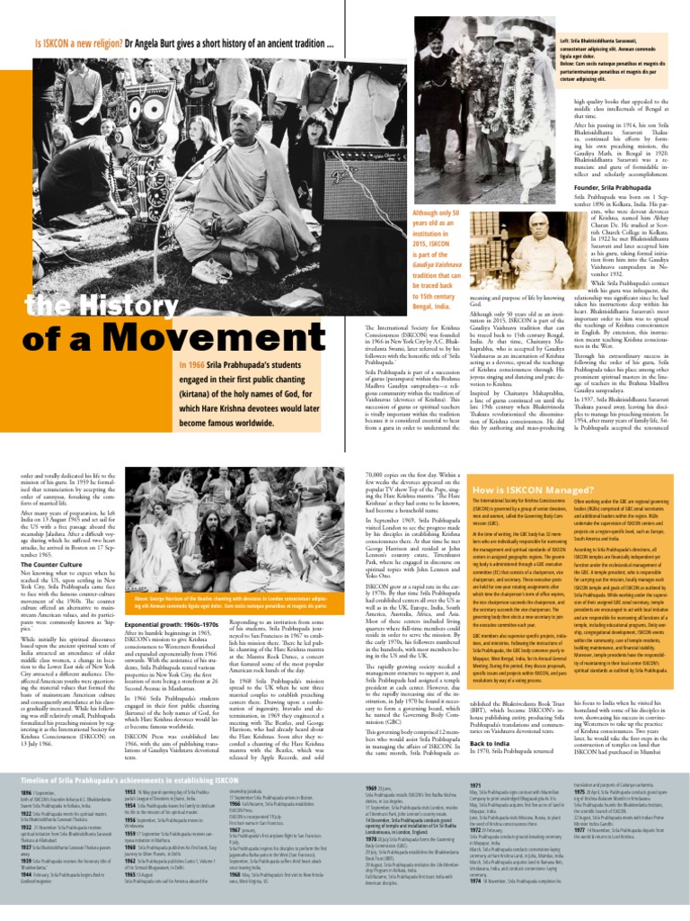 History of ISKCON PDF | Download Free PDF | Forms Of Vishnu | Religious ...