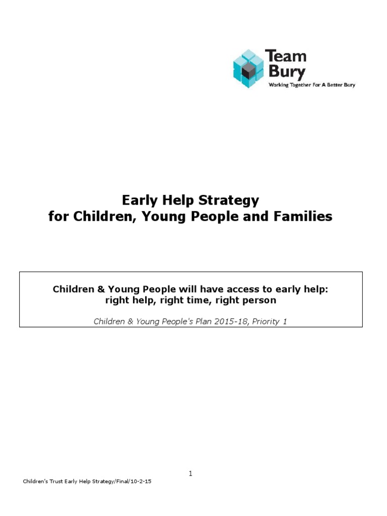 Early Help Strategy | PDF | Youth | Strategic Management