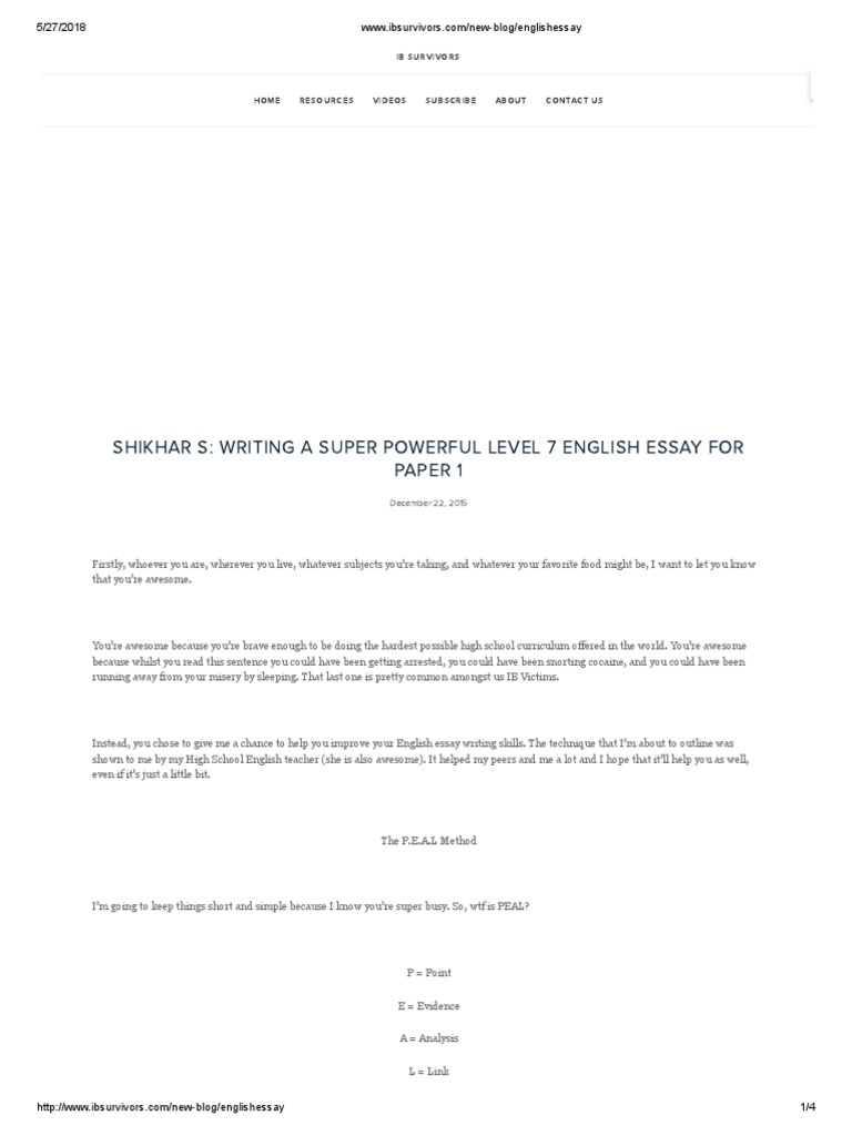 Point, Evidence, Explaination (IB Board) | PDF | Essays