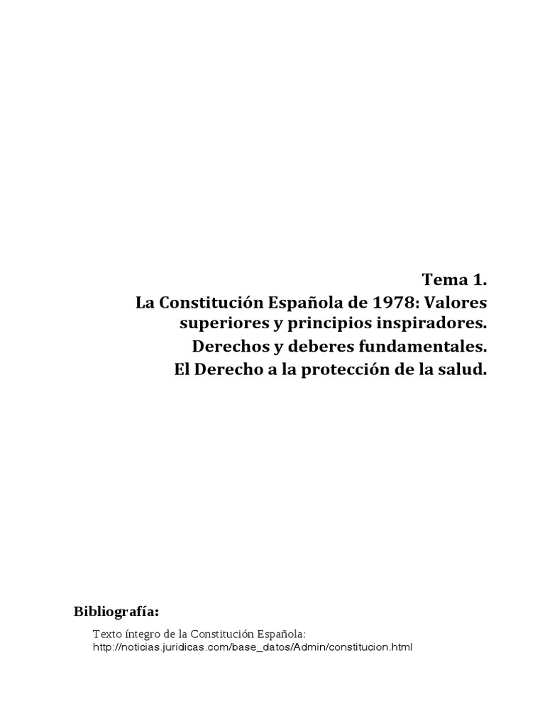 TEMA 1 La Constitucion Espanola de 1978 | PDF | Constitución | Estado (política)