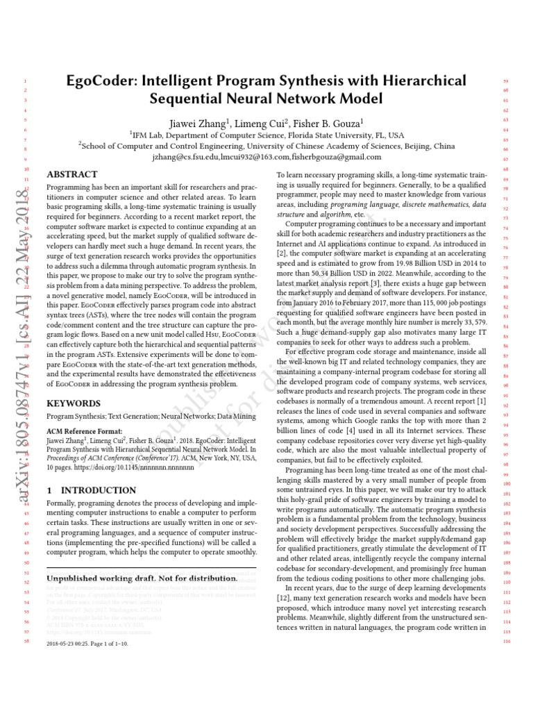EgoCoder - Intelligent Program Synthesis With Hierarchical Sequential Neural Network Model | PDF ...