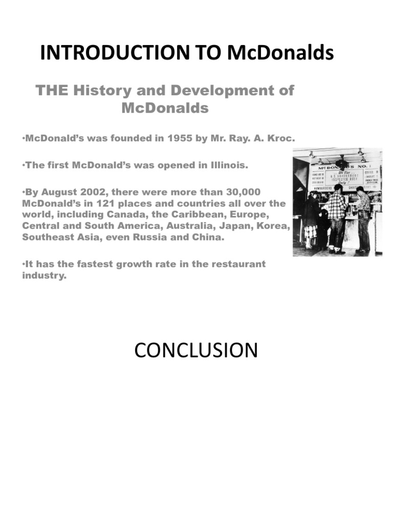 Introduction To Mcdonalds | PDF | Travel
