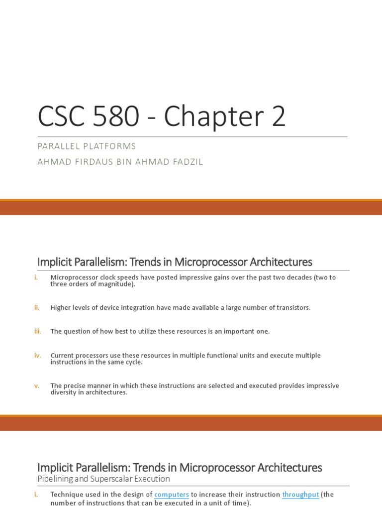 CSC 580 - Chapter 2 | PDF | Parallel Computing | Central Processing Unit