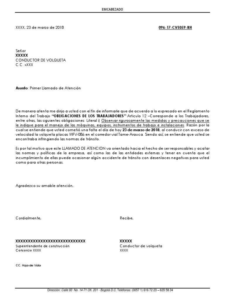 Llamados de Atencion | PDF