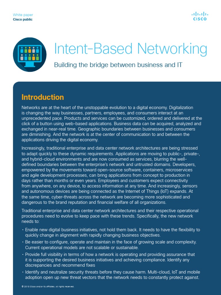 Intent Based Networking | PDF | Computer Security | Security