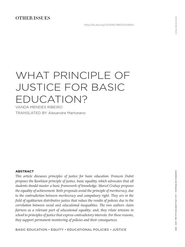 What Principle of Justice Basic Education | PDF | Equal Opportunity ...