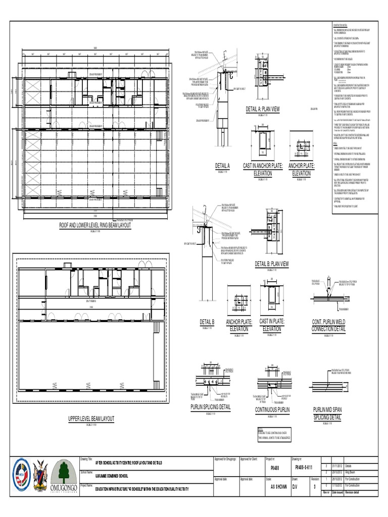 9d3 - Uukumwe School Hall-Roof Layout | PDF | Structural Steel | Truss