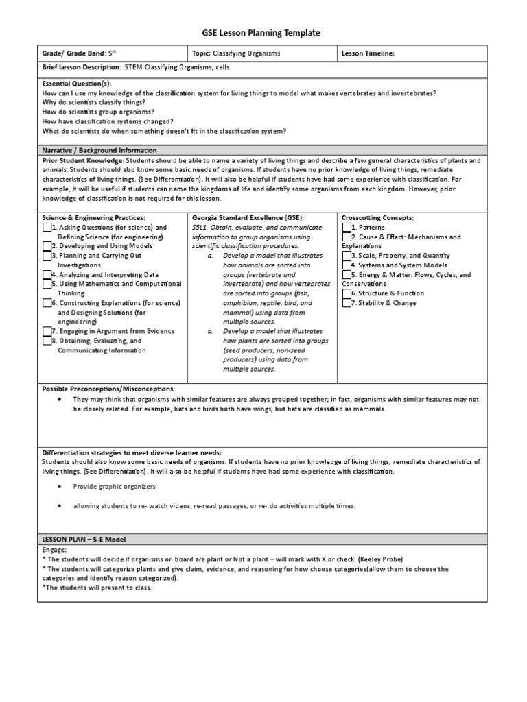 Life Science Lesson Plan-Cells | PDF | Cell (Biology) | Life