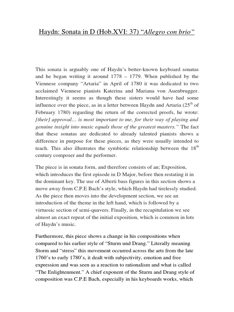 Haydn Performance Notes | PDF | Musical Compositions | Classical Music