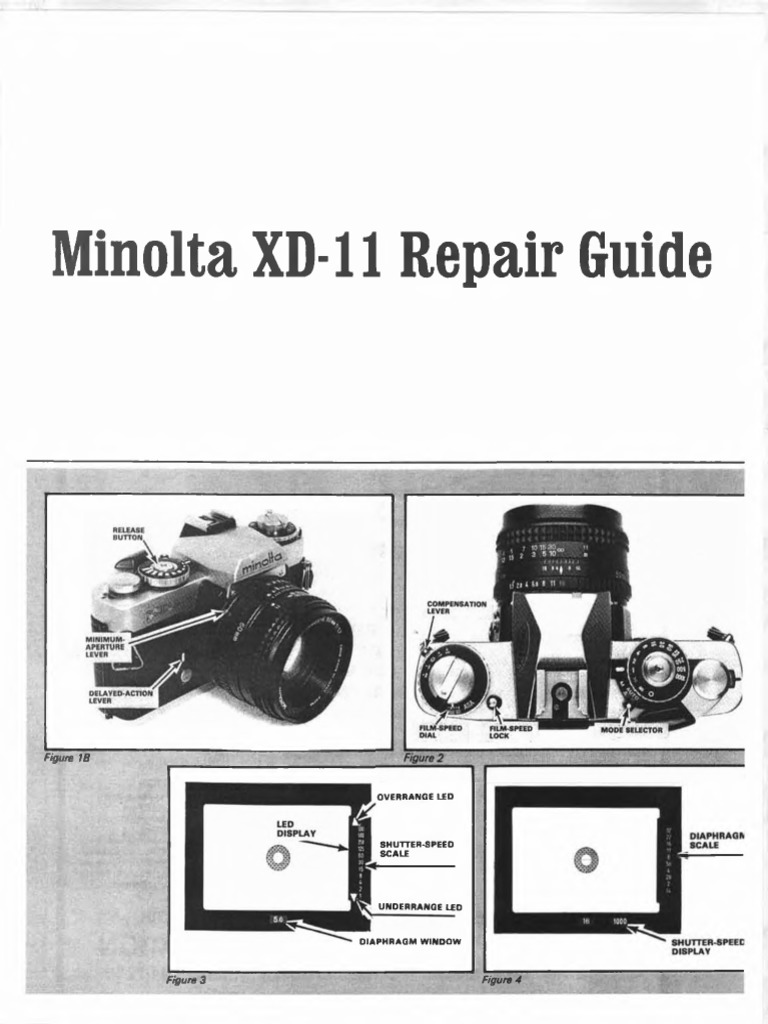 Minolta XD-7 (XD11 IN USA) Repair Manual | PDF | Aperture | Shutter Speed