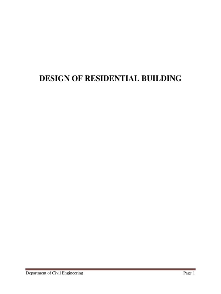 Design of Residential Building | PDF | Concrete | Mortar (Masonry)