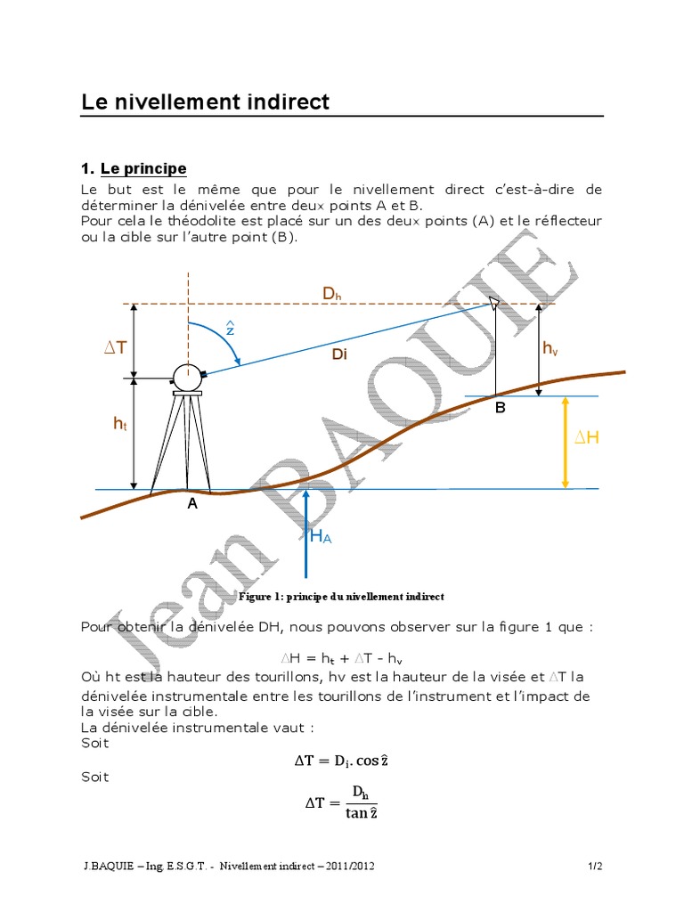 Nivellement Indirect Synthetise | PDF | Observation scientifique | Physique appliquée et ...