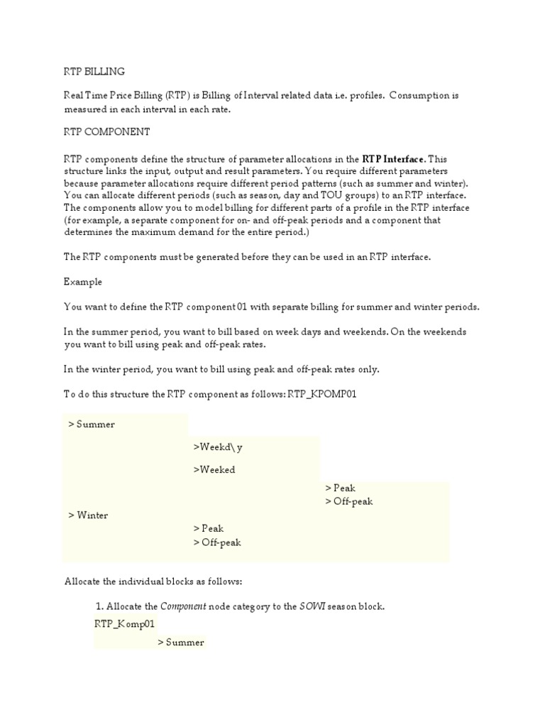 RTP Billing Components and Interface Guide | PDF | Parameter (Computer ...