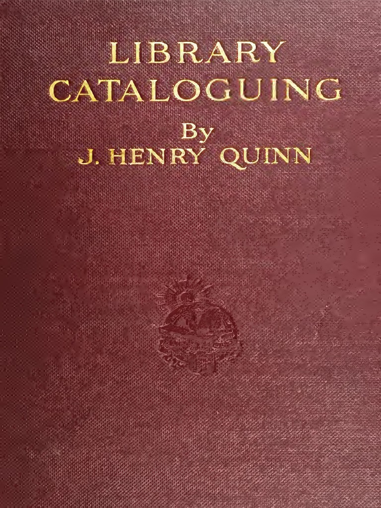 (John Henry Quinn) Library Cataloguing (B-Ok - Xyz) | PDF | Cataloging ...
