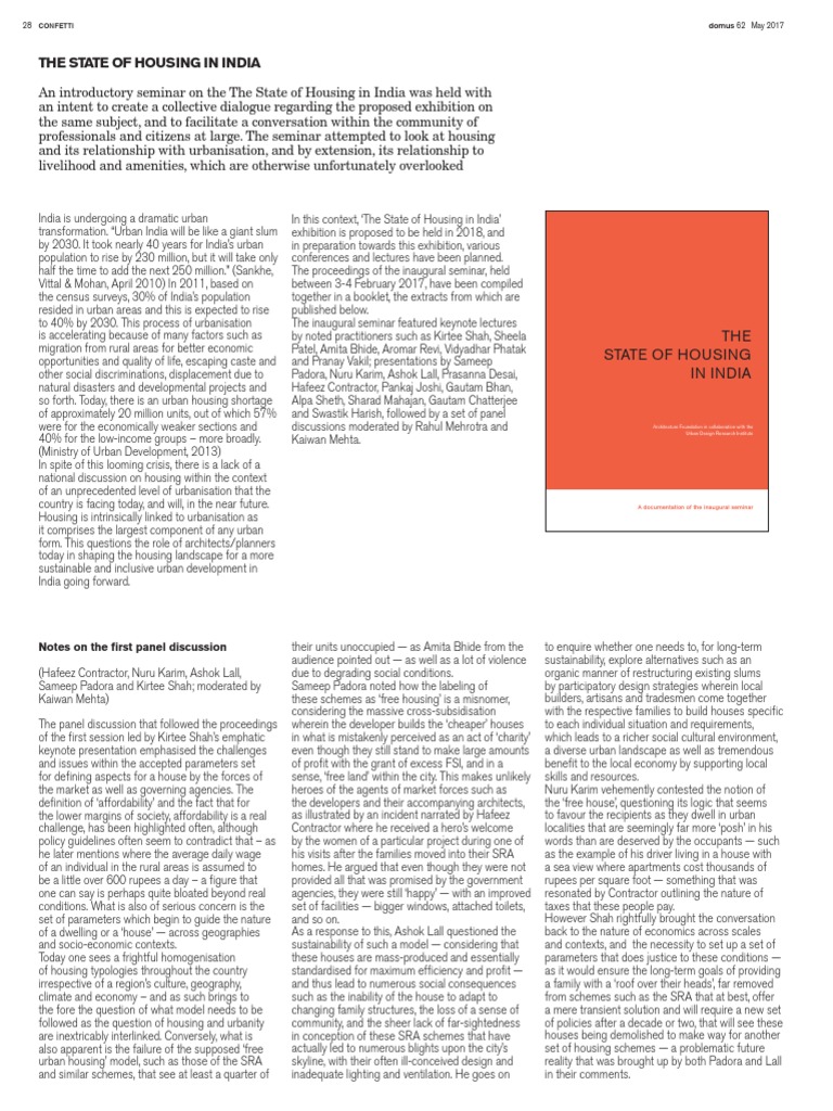 The State of Housing in India by Urban Design Research Institute, Domus ...