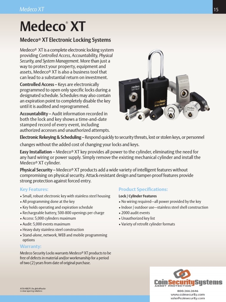 Medeco XT Electronic Locking Systems | Download Free PDF | Lock ...