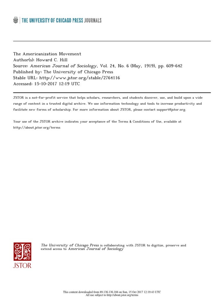 The Growth of the Americanization Movement: An Overview of the Rise in ...