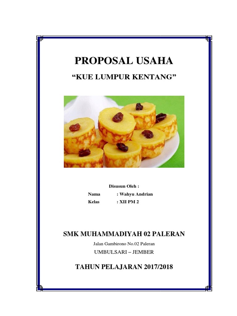 Proposal Kue Lumpur Kentang Wahyu | PDF