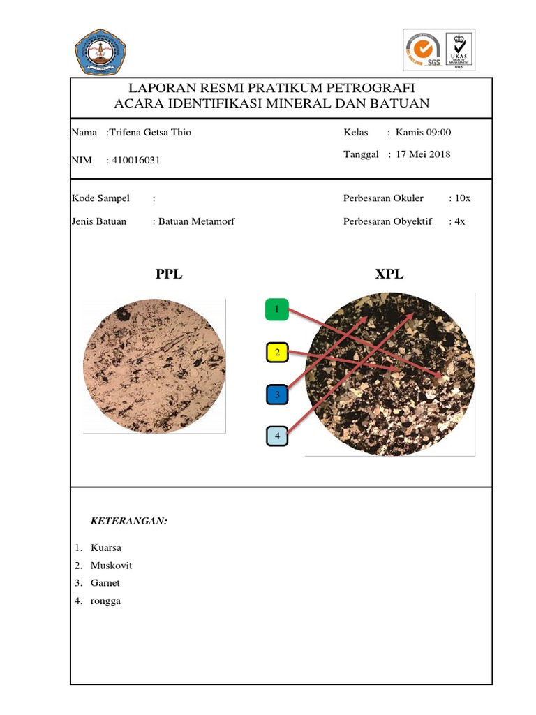 Laporan Resmi Pratikum Petrografi | PDF