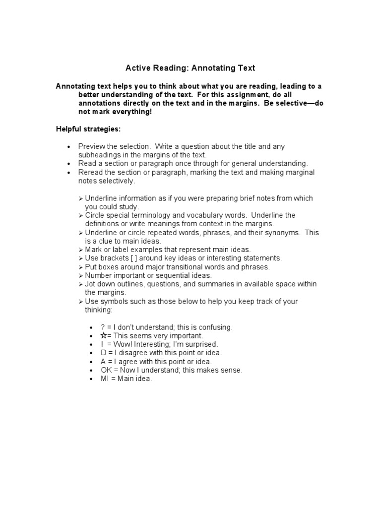 Active Reading Annotations | PDF
