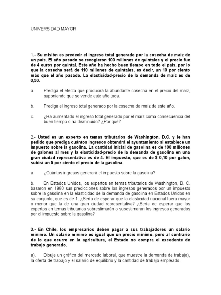 Ejercicios Micro 2018 | PDF | Excedente económico | Salario