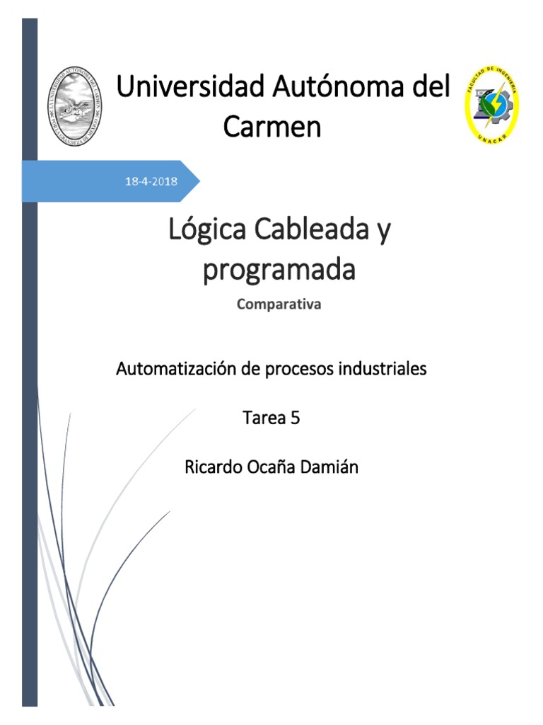 Tarea 5 Logica Cableada y Programada | PDF | Relé | Áreas de informática