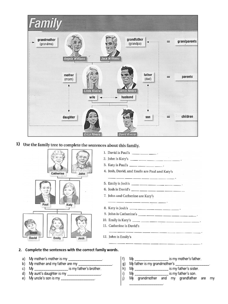 Complete The Sentences With The Correct Family Words | PDF