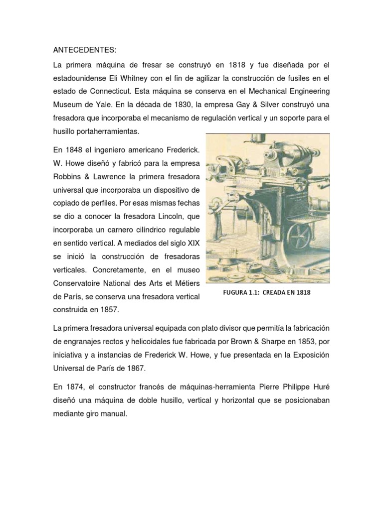 Historia de la fresadora universal | PDF | Herramienta de máquina ...