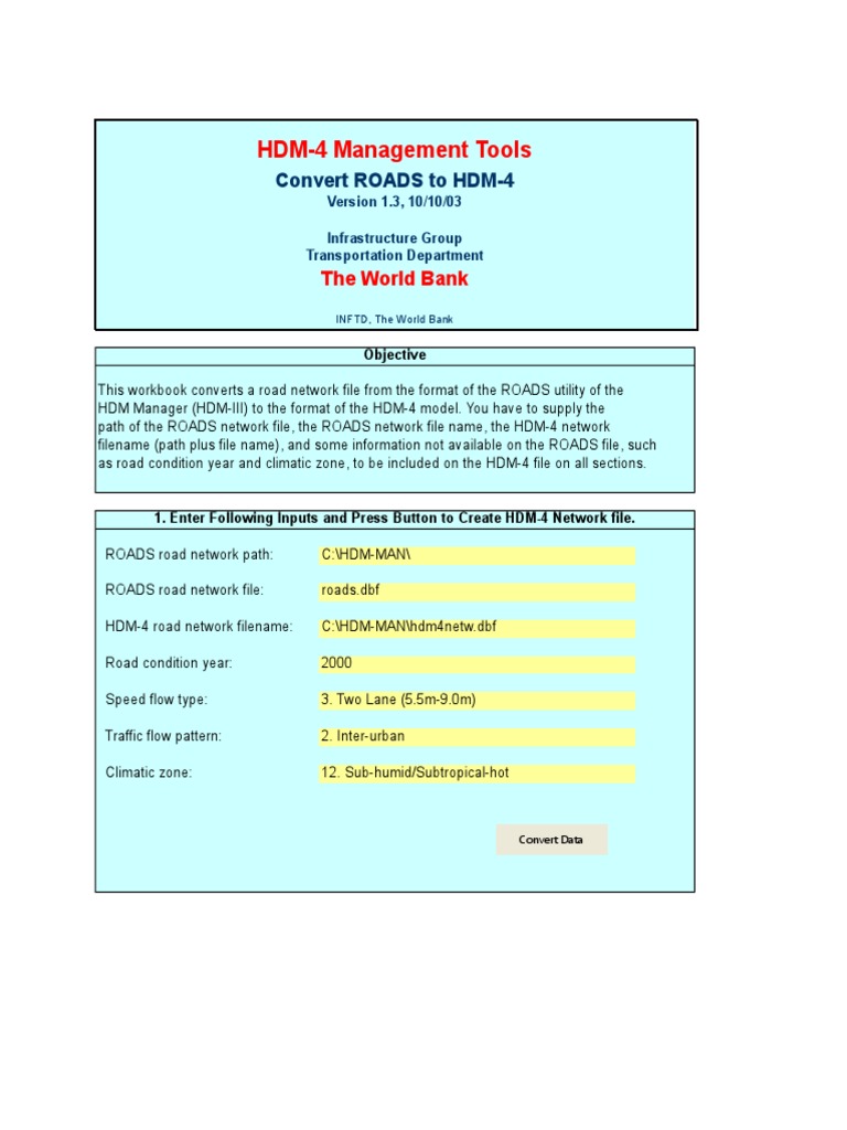 HDM-4 Tools - Convert ROADS To HDM-4 - Version 1.3 | PDF | Filename | Road
