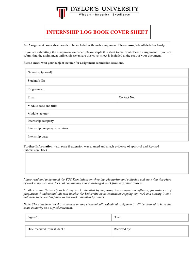 Taylor's Internship Logbook | PDF | Internship | Job Hunting