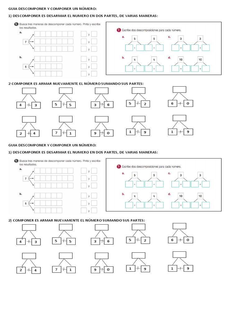 Guia Descomponer y Componer Un Número | PDF