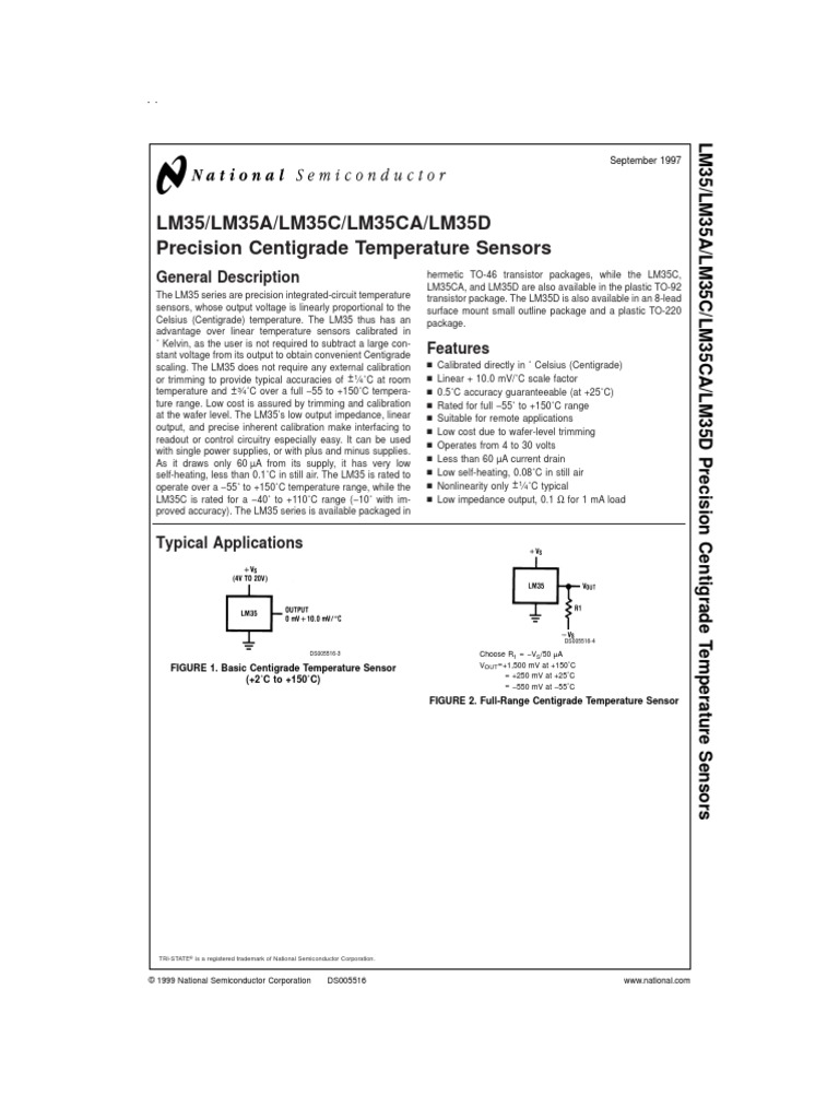 Termistor LM35 PDF | PDF | Electrical Resistance And Conductance | Resistor