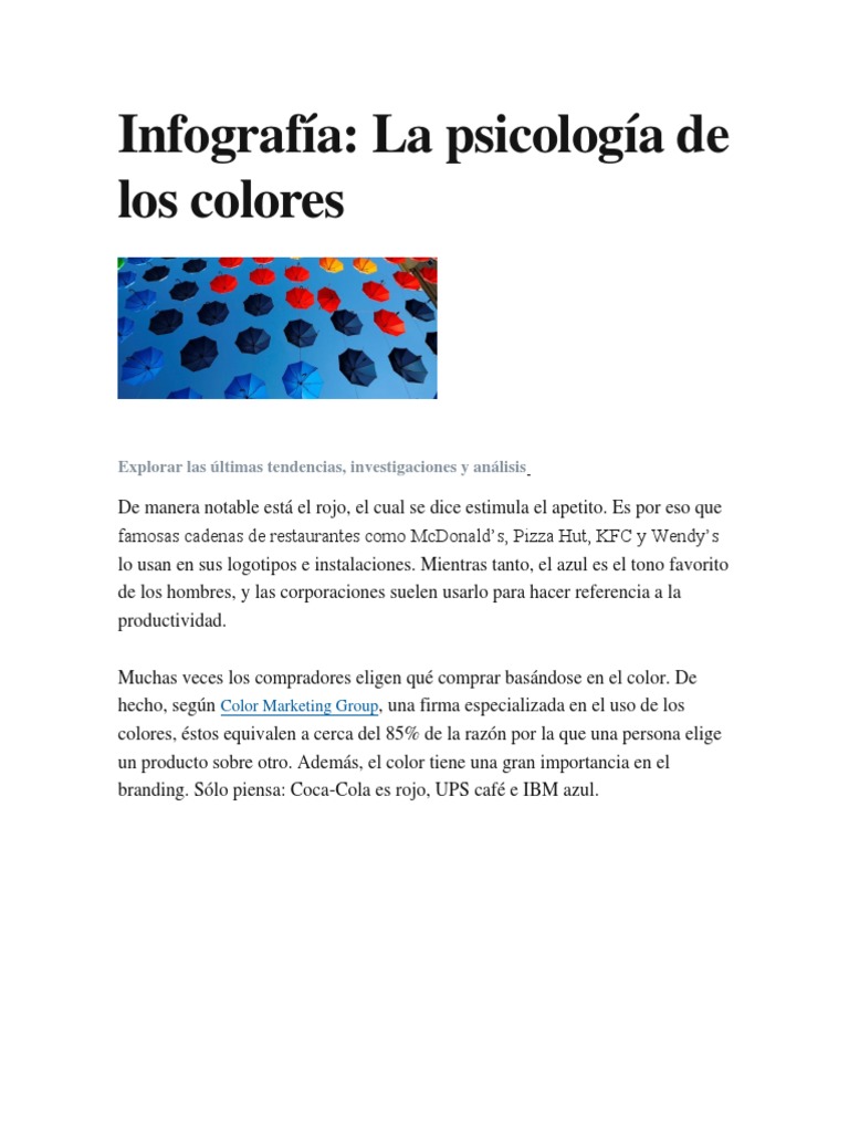 Infografía de Los Colores | PDF | Verde | Color