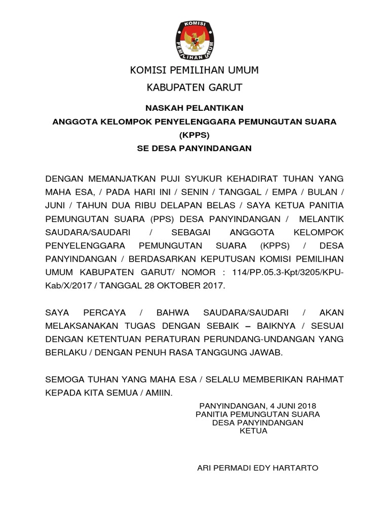 Naskah Pelantikan | PDF