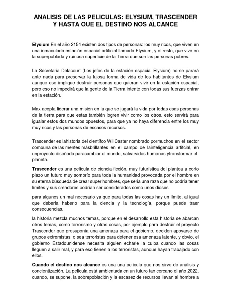 Analisis de Pelìculas | PDF | Tierra