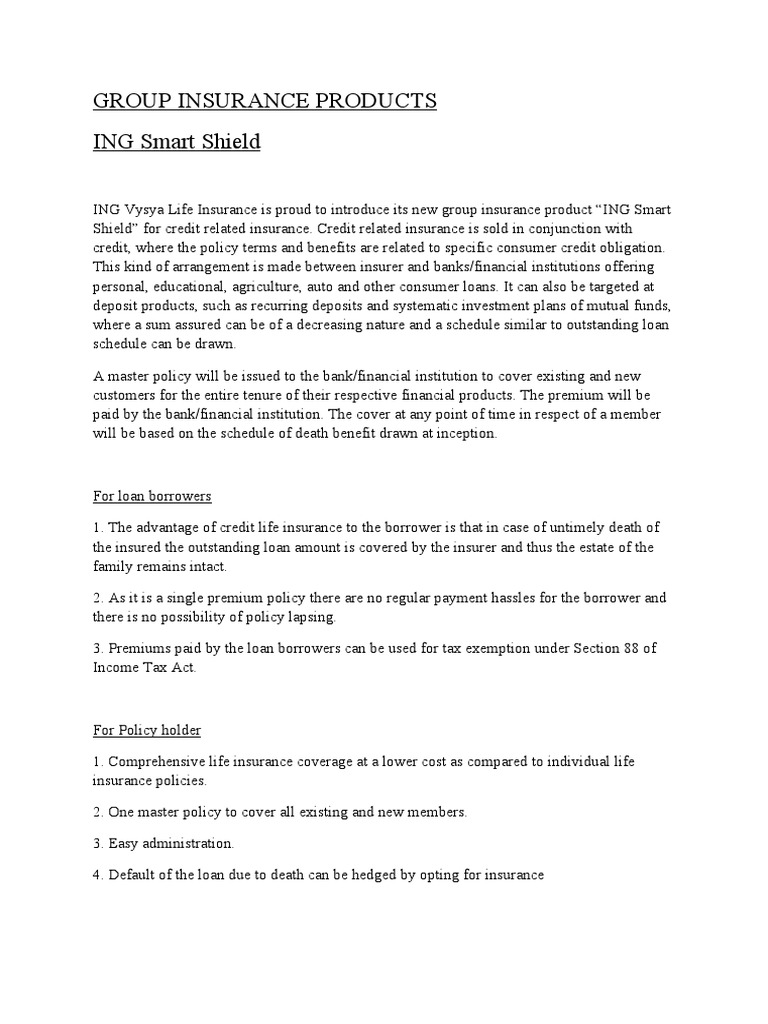 ING Group Insurance Products Overview | PDF | Life Insurance | Insurance
