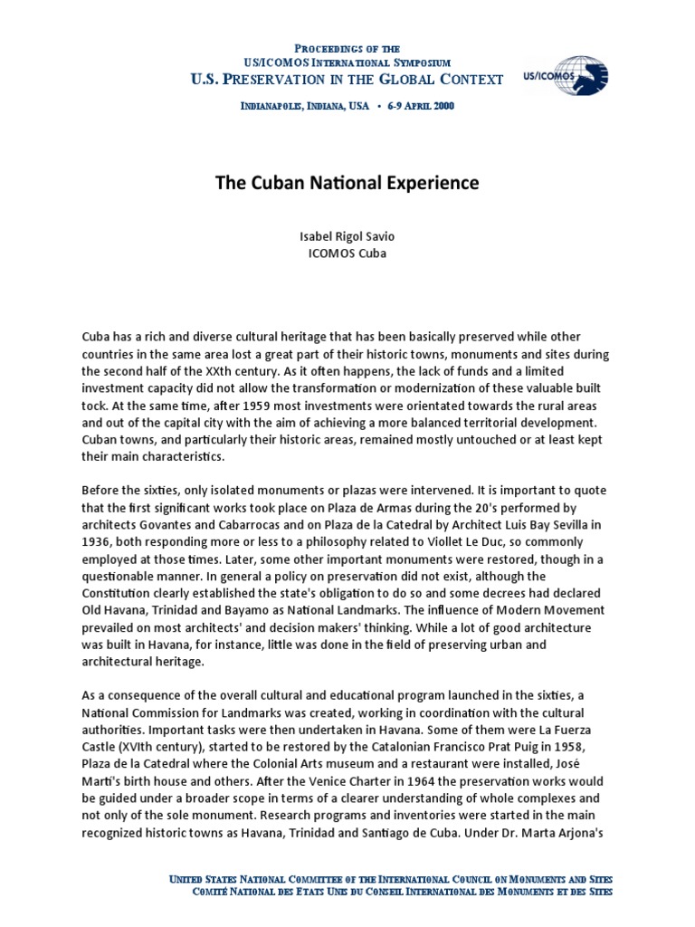 Cuban Heritage Preservation Overview | PDF | Havana | Cultural Heritage