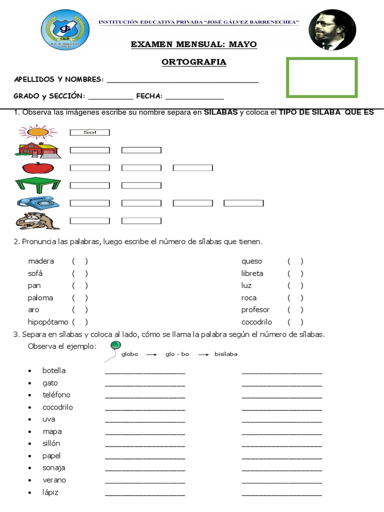 Palabras De Prueba De Ortografía De Primer Grado Prueba Diagnóstica